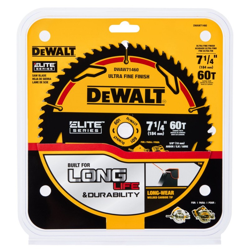 DISCO SIERRA DEWALT 7-1/4 60 DIENTES ELITE SERIES DWAW71460